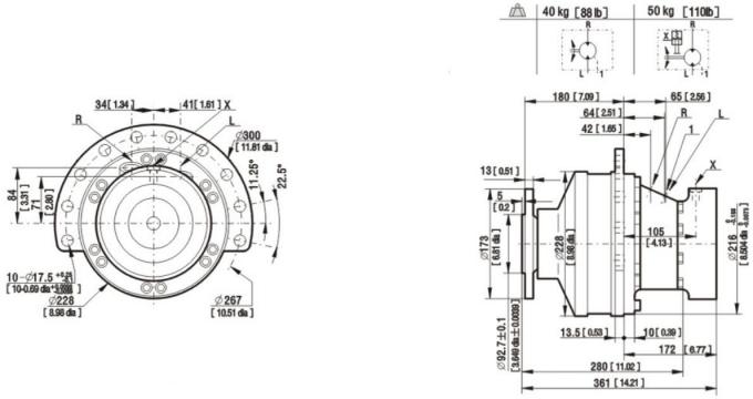 Poclain MS05 High Flow Hydraulic Motor Radial Piston shaft Smooth And ...