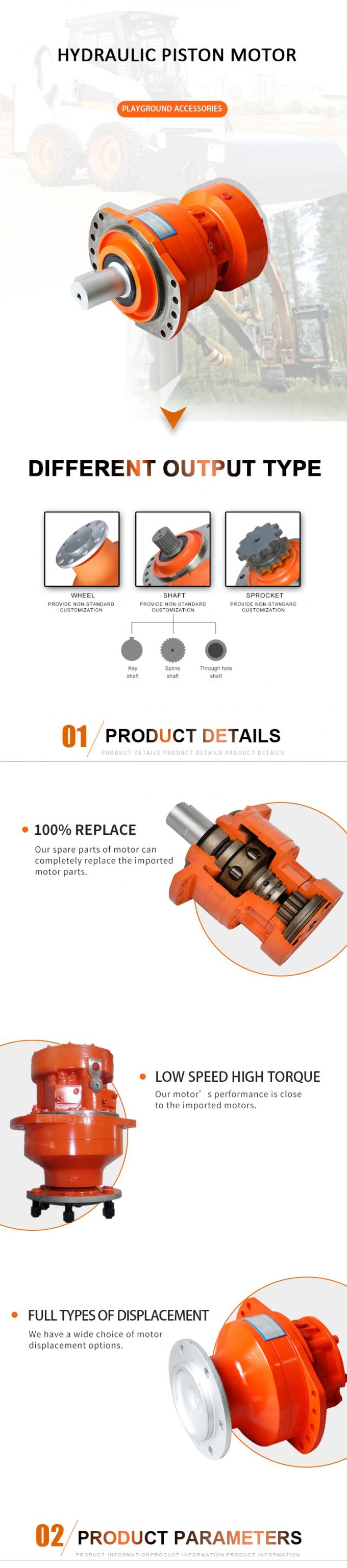 High Pressure Tolerance Hydraulic Piston Motor MS08 780cc 170rpm For ...